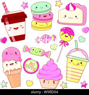 With ice cream macaron character cartoon style Stock Vector Image & Art ...
