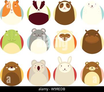 Hand drawn cartoon naive koala sticker set Vector illustration Stock ...