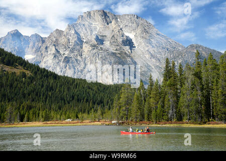 Mount Moran and String Lake, Grand Teton National Park, Wyoming Stock ...