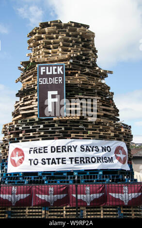 Bonfire in Derry;s Bogside to be lit on 15th August the Catholic feast ...