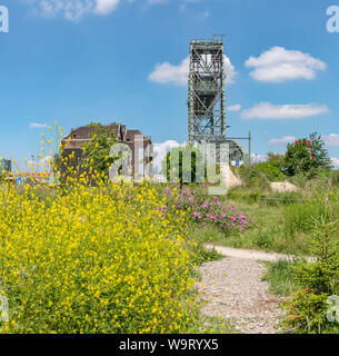 The Hef park with an ancient railway bridge Stock Photo - Alamy