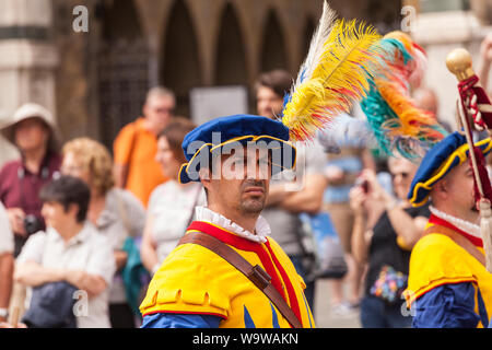 Traditional costumes at the Calcio Storico (Calcio Fiorentino) parade ...