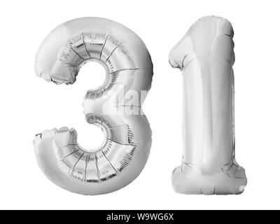 Numeral 31, thirty one, isolated on white background, 3d render Stock ...