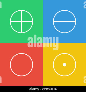 The four elements fire, air, water and earth in their corresponding ...