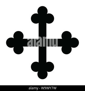 Cross bottony of heraldry symbol Stock Photo - Alamy