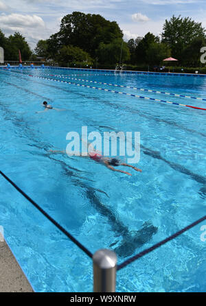 Kehl, Germany. 13th Aug, 2019. The overview photo shows the outdoor ...