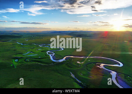 The hulunbuir prairie day he river twilight Stock Photo - Alamy