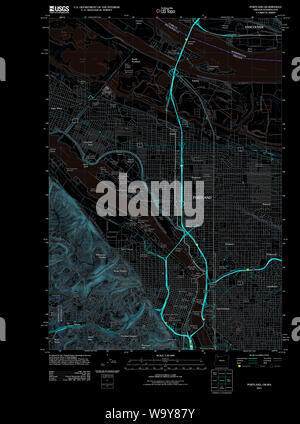 USGS Topo Map Oregon Portland 282796 1905 62500 Restoration Stock Photo ...