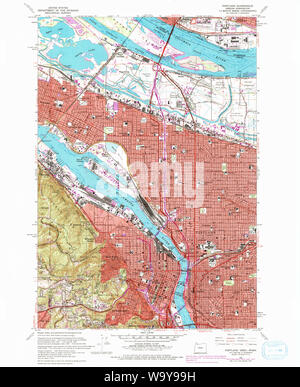 USGS Topo Map Oregon Portland 282796 1905 62500 Restoration Stock Photo ...