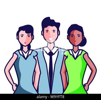 group of business people elegant avatar character Stock Vector Image ...