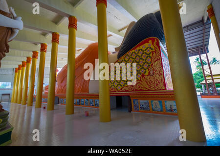 Wat Phothivihan, home to a giant reclining Buddha in Tumpat, Malaysia ...