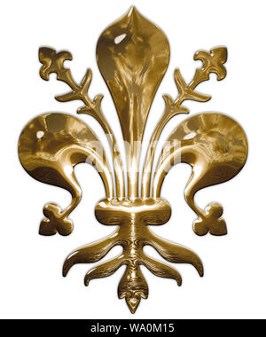 Lily, symbol of the city of Florence, Italy, graphic elaboration Stock ...