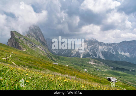 Beautiful view of the mountains in Seceda, Dolomitas, Italy Stock Photo ...