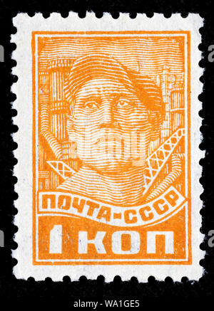 Worker, postage stamp, Russia, USSR, 1966 Stock Photo - Alamy