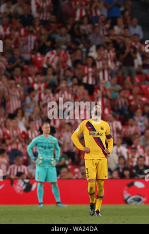 Gerard Pique of FC Barcelona dissapointed after receiving the goal ...