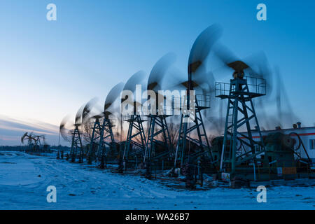 Cluster Wells production Stock Photo - Alamy