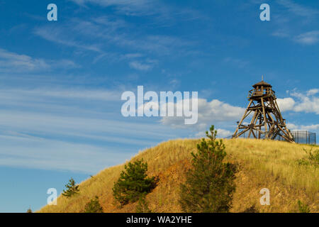 Old Fire Tower (Guardian of the Gulch) silhouette, Helena, Montana ...