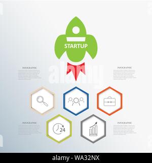 Startup sign. Square business launch concept icon Stock Vector Image ...