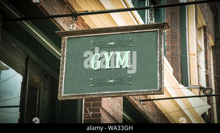 Street Sign the Direction Way to Gym Stock Photo - Alamy