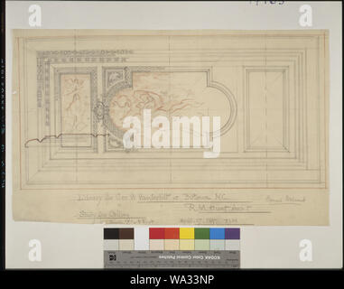 Biltmore, Asheville, North Carolina. Library. Study for ceiling design ...
