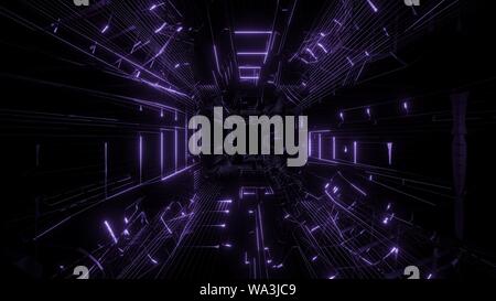 purple wireframe design with nice reflection 3d rendering background ...