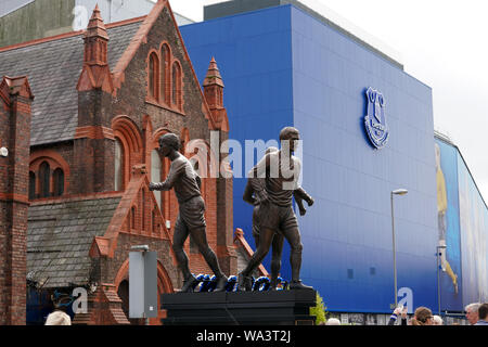 The Everton Trinity statue outside the ground before the Premier League ...