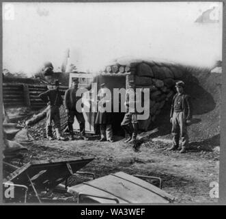 Bomb-proof quarters in Fort Sedgwick in front of Petersburg, Virginia ...