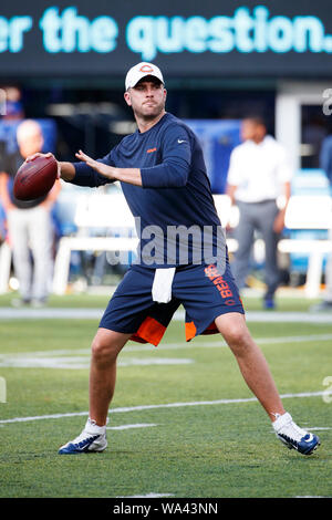 Chicago Bears quarterback Tyler Bray (9) throws before an NFL preseason ...