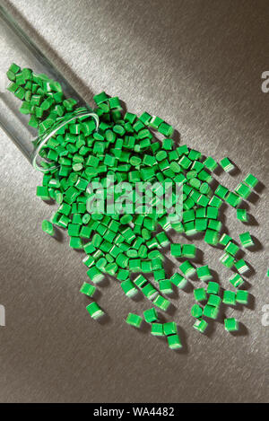 dyed plastic polymer resind granulates in laboratory Stock Photo - Alamy
