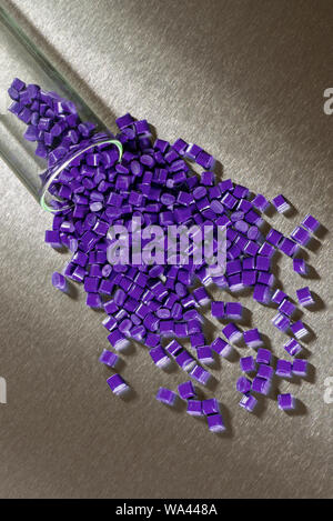 dyed plastic polymer resind granulates in laboratory Stock Photo - Alamy