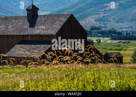 Restored Tate Dairy Barn in Midway, Utah, USA. The vintage structure ...