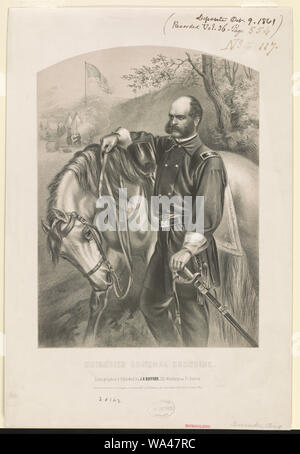 A portrait of Brigadier General Ambrose Burnside, a Union Army officer ...