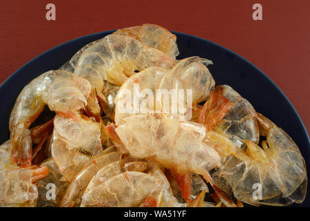 shrimp waste, shrimp shells on the plate Stock Photo - Alamy