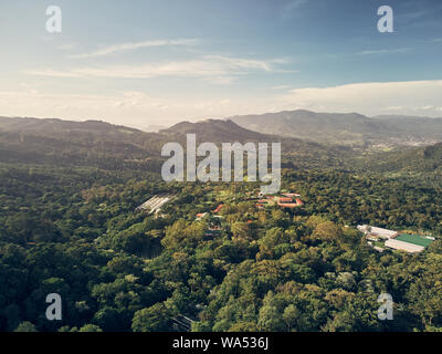 panorama view colorful cloud above pagoda of Chalong pagoda in twilight ...
