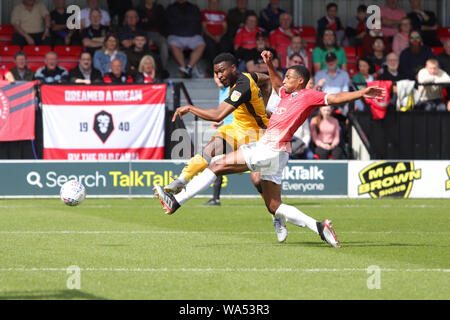 David Amoo of Port Vale takes on Harry Pickering of Crewe Alexandra ...