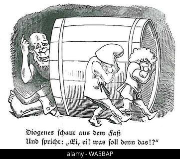 *Diogenes schaut aus dem Fass* (Diogenes looks out of the barrel) is a ...