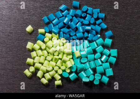 dyed plastic polymer resind granulates in laboratory Stock Photo - Alamy