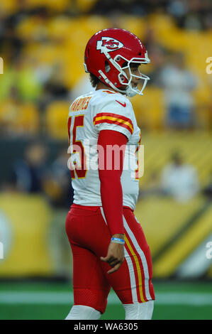 August 17th, 2019: Patrick Mahomes #15 during the Pittsburgh Steelers ...