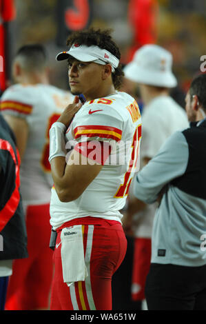 August 17th, 2019: Patrick Mahomes #15 during the Pittsburgh Steelers ...