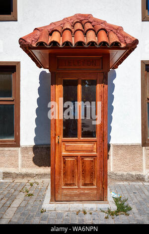 Retro wooden telephone booth at Hamamonu, Ankara, Turkey Stock Photo ...