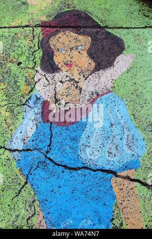 Decomposing children's drawings on asphalt Stock Photo - Alamy