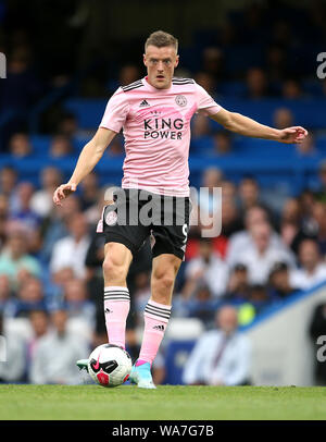 Leicester City's Jamie Vardy in action during the Premier League match ...