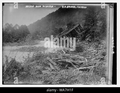 Austin Dam Disaster, RR Bridge, Costello [1911] In September 1911, the ...