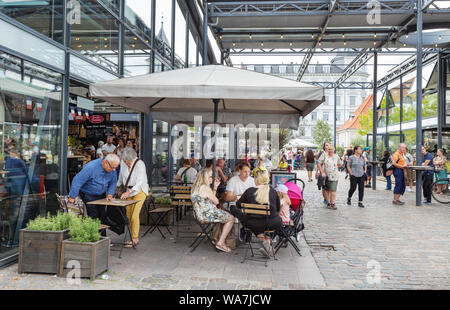 Torvehallerne market in the Danish capital Copenhagen, with independent ...