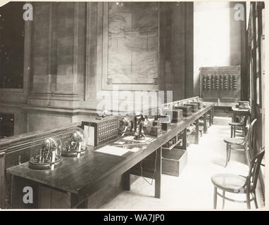 Automatic ticker apparatus, New York Stock Exchange. Central control ...