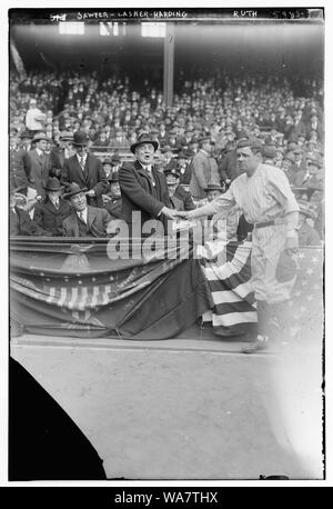 Babe Ruth Shaking Hands With USA President Warren Harding, at Yankee ...