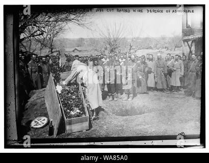 Burying soldier who cut barbed wire defence of Adrianople, 1913 ...