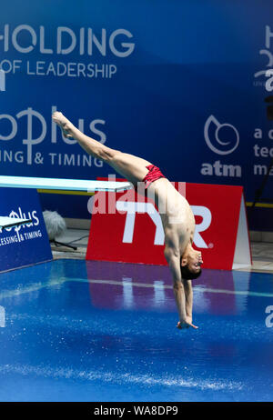 KYIV, UKRAINE - AUGUST 9, 2019: Jonathan SUCKOW of Switzerland performs ...