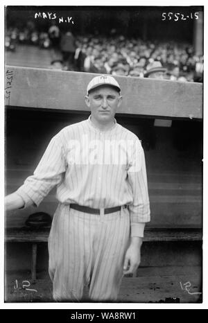 A photograph of Carl Mays, a baseball player for the New York American ...