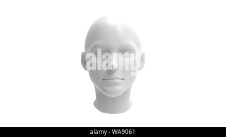 3d rendering of the top section of a human 3d model isolated in white ...